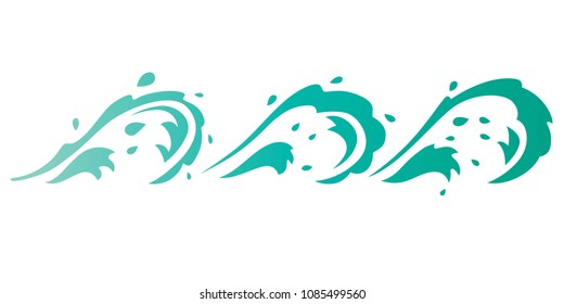 Sea Wave Stencils Stock Vector (Royalty Free) 1085499560 | Shutterstock