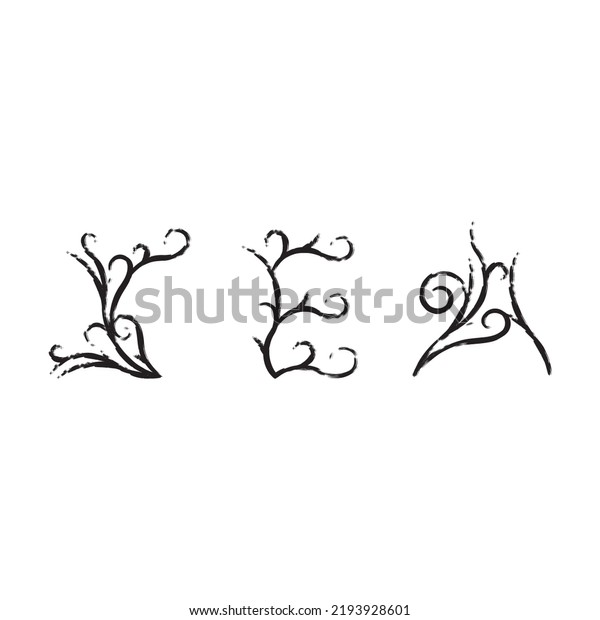 Sea Word Typography Design Branch Typeface Stock Vector (Royalty Free ...