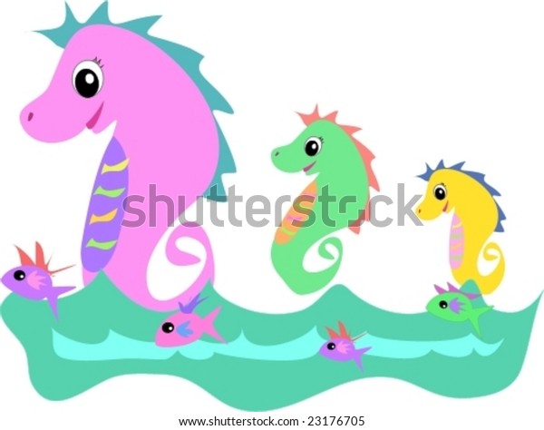 Seahorses Fish Friends Vector Stock Vector (Royalty Free) 23176705 ...