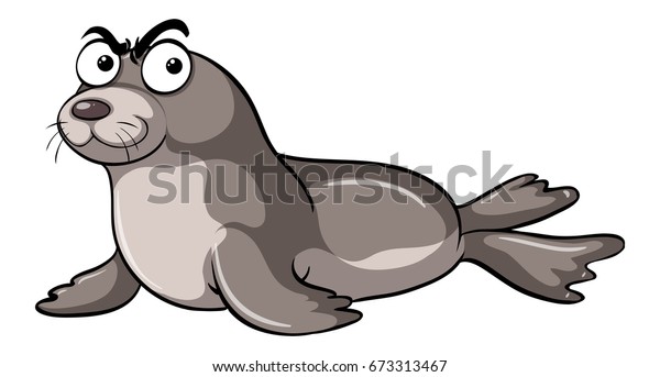 Seal Serious Face Illustration Stock Vector (Royalty Free) 673313467 ...