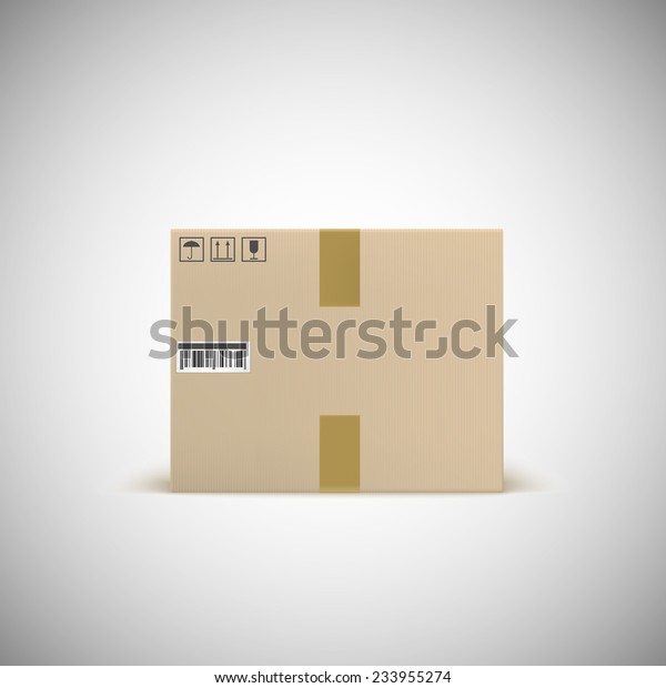 Sealed Cardboard Box Barcode Tape Traffic Stock Vector (Royalty Free ...