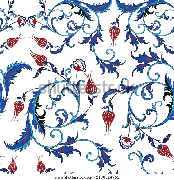 Seamles Ottoman Turkish Tile Pattern Stock Vector (Royalty Free ...