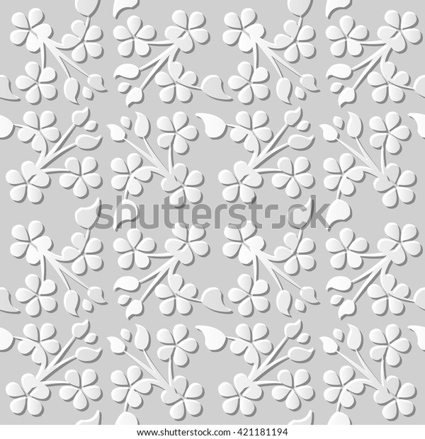 Seamless 3d White Paper Cut Art 스톡 벡터(로열티 프리) 421181194 | Shutterstock