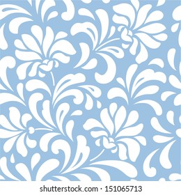Seamless Abstract Blue Floral Background Stock Vector (Royalty Free ...