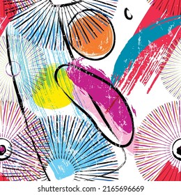Seamless Abstract Colorful Background Composition Lines Stock Vector ...