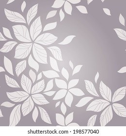 Beautiful Seamless Silver Leaves Wallpaper This Stock Vector (Royalty ...