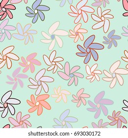 Seamless Abstract Flower Illustrations Background Cartoon Stock Vector ...