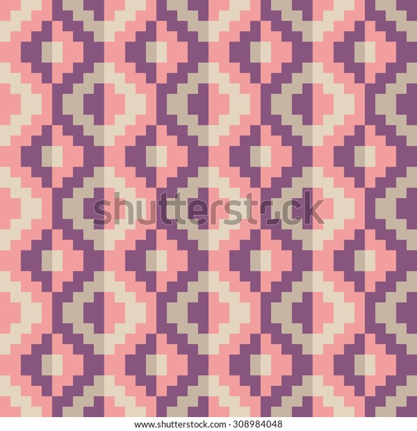 Seamless Abstract Geomatric Pixel Diamond Pattern Stock Vector (Royalty ...