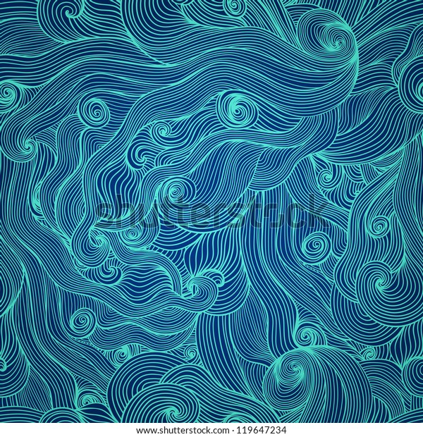 Seamless Abstract Handdrawn Waves Texture Wavy Stock Vector (Royalty ...