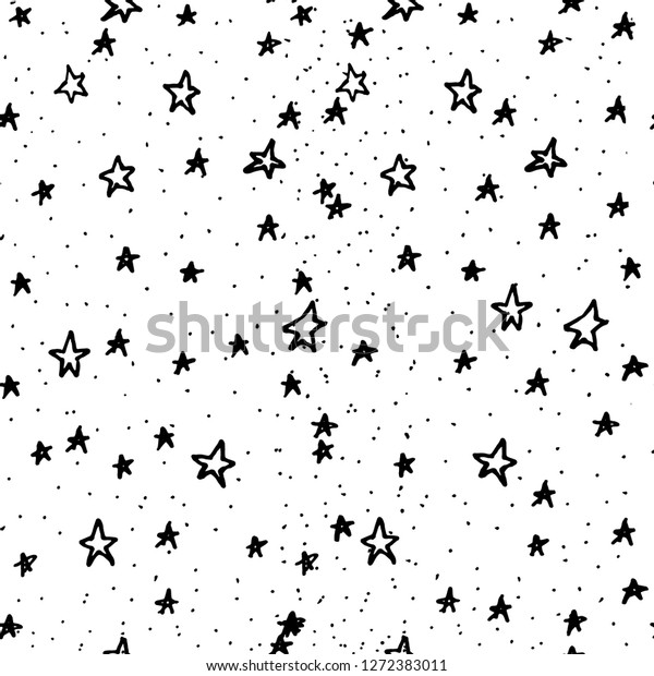 Seamless Abstract Pattern Black Stars Different 스톡 벡터(로열티 프리 ...