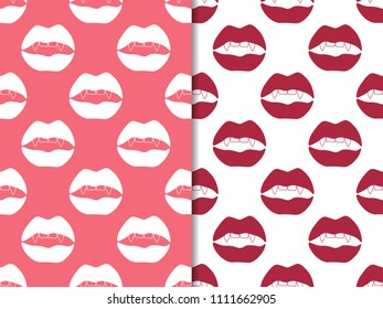 Seamless Abstract Pattern Mouth Female Lips Stock Vector (Royalty Free ...