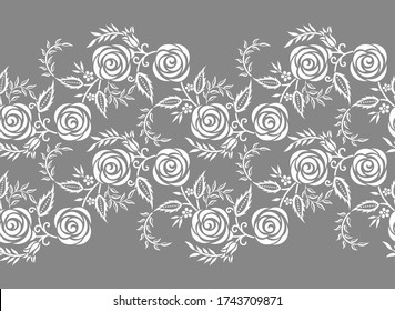 Seamless Abstract Rose Flower Border Design Stock Vector (Royalty Free ...