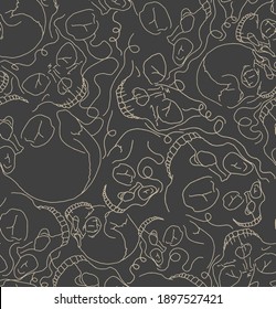 Seamless All Over Skull Design Stock Vector (Royalty Free) 1897527421