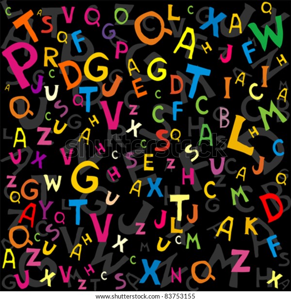 Seamless Alphabet Letters Background Abstract Colorful Stock Vector ...