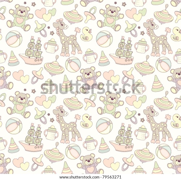 Seamless Baby Background Stock Vector (Royalty Free) 79563271
