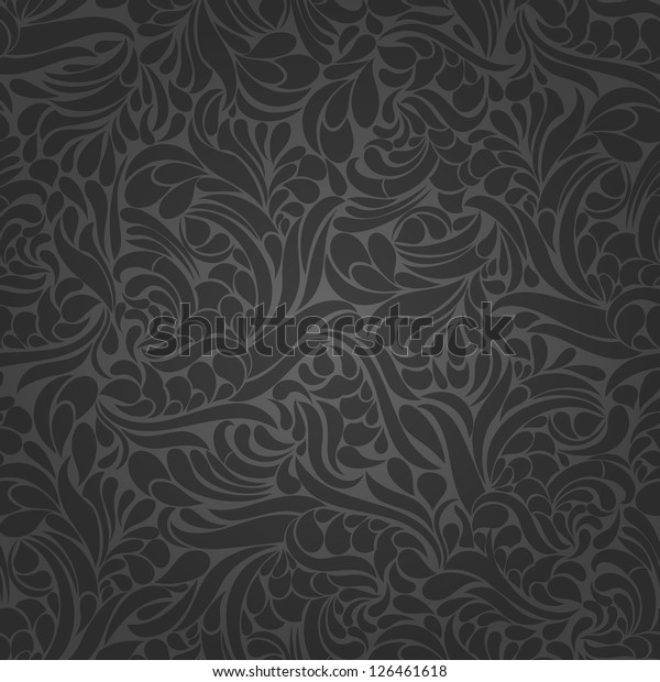 Seamless Background Black Color Style Damascus Stock Vector (Royalty ...
