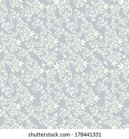 Seamless Background Blue Color Style Damascus Stock Vector (Royalty ...