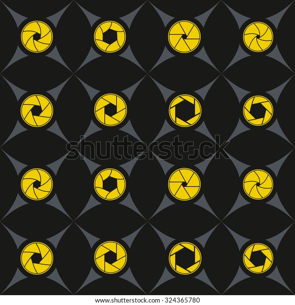Seamless Background Camera Shutter Symbols Your Stock Vector (Royalty ...