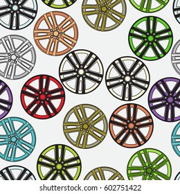 Seamless Background Car Alloy Wheels Stock Vector (Royalty Free ...