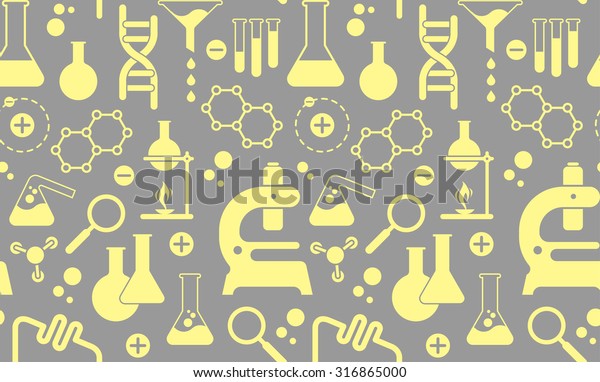Seamless Background Chemistry Symbols Stock Vector (Royalty Free ...