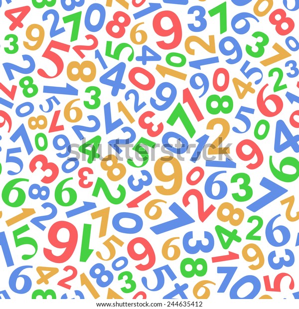 Seamless Background Color Numbers Vector Illustration Stock Vector ...