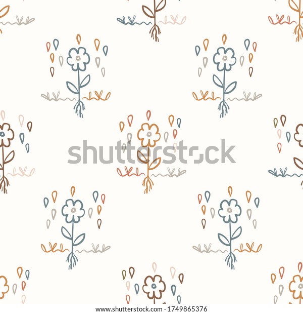 Seamless Background Gender Neutral Baby Floral Stock Vector (Royalty ...