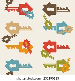 Seamless Background Home House Building Key Stock Vector (Royalty Free ...