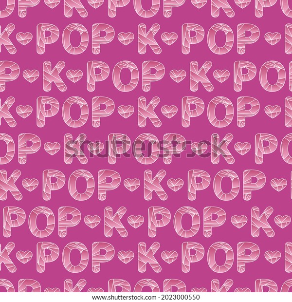 Seamless Background K Pop Lettering Isolated Stock Vector (Royalty Free ...