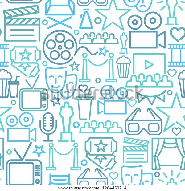 Seamless Background Linear Movie Characters Vector Stock Vector ...