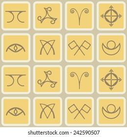 Seamless Background Magical Symbols Elves Fyn Stock Vector (Royalty ...