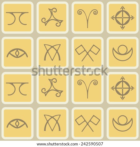 Seamless Background Magical Symbols Elves Fyn Stock Vector (Royalty ...