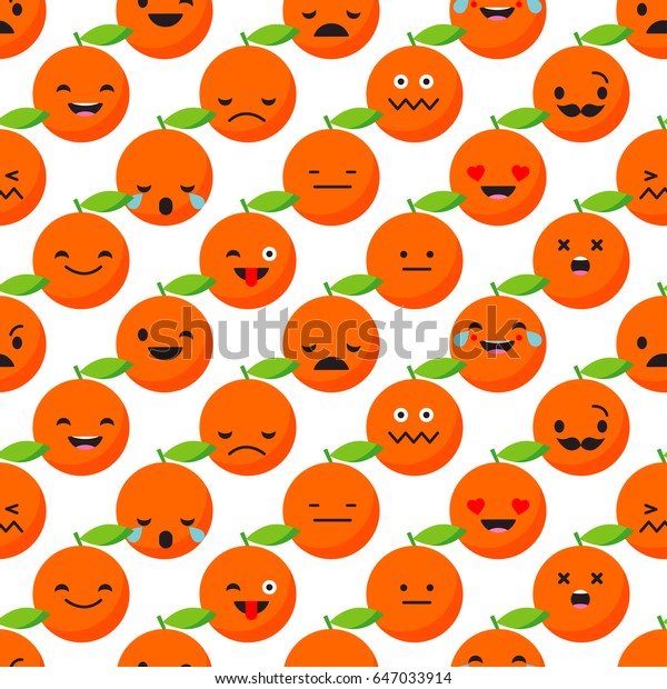 Seamless Background Orange Emotions Vector Illustration Stock Vector ...