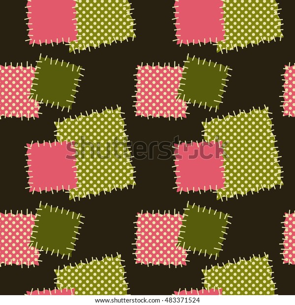 Seamless Background Patches Vector Pattern Green Stock Vector (Royalty ...