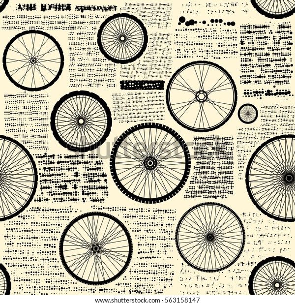 Seamless Background Pattern Imitation Newspaper Wheels Stock Vector ... Seamless Background Pattern Imitation Newspaper Wheels Stock Vector ...