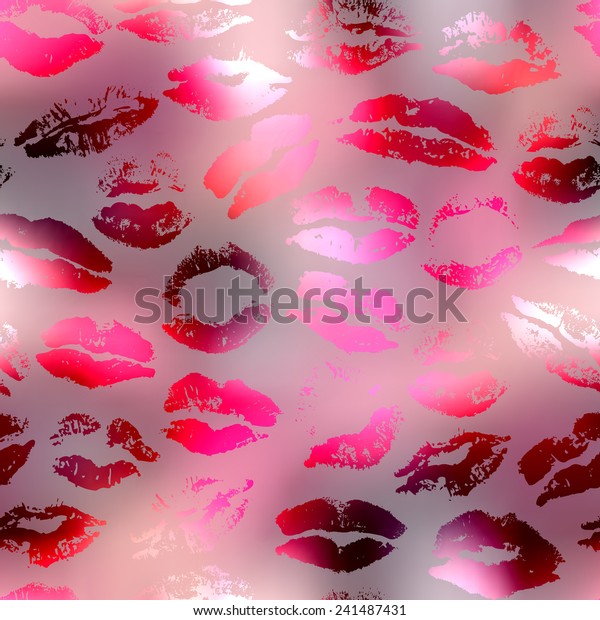 Seamless Background Pattern Kisses Pattern On Stock Vector (Royalty ...