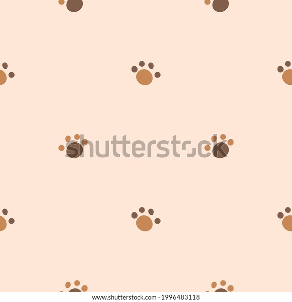 Seamless Background Paw Print Gender Neutral Stock Vector (Royalty Free ...