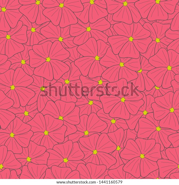 Seamless Background Pink Flowers Vector Illustration Stock Vector ...