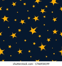 Seamless Background Starry Sky Yellow Stars Stock Vector (Royalty Free ...