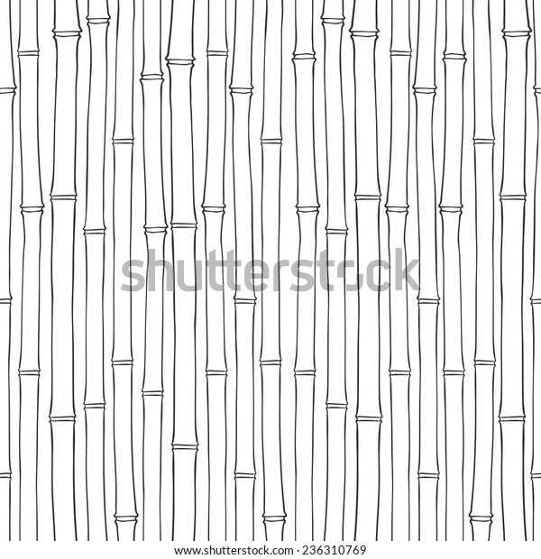 Seamless Bamboo Pattern Black White Vector: เวกเตอร์สต็อก (ปลอดค่า ...