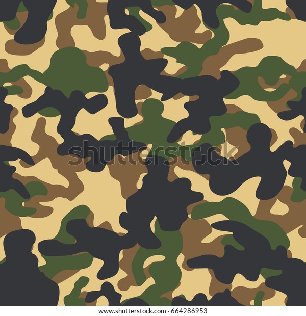 Seamless Basic Bright Woodland Camo Pattern: เวกเตอร์สต็อก (ปลอดค่า ...