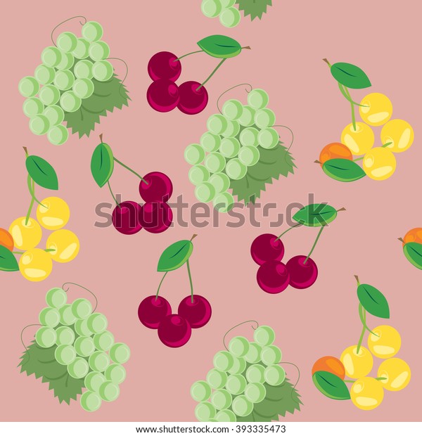 Seamless Berry Pattern Background Berry Mix Stock Vector (Royalty Free ...