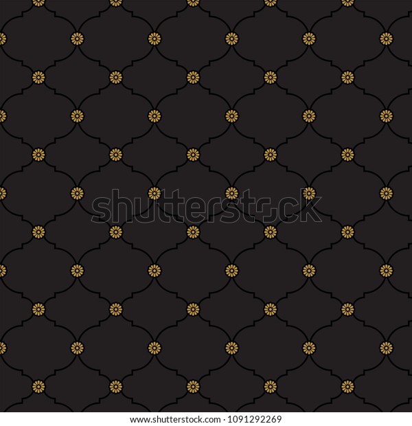 Seamless Black Gold Fancy Background Pattern Stock Vector (Royalty Free ...