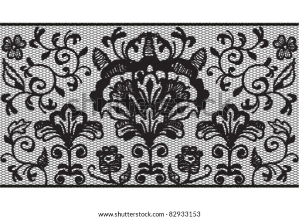 Seamless Black Lace Stripe Pattern Stock Vector (Royalty Free) 82933153 ...