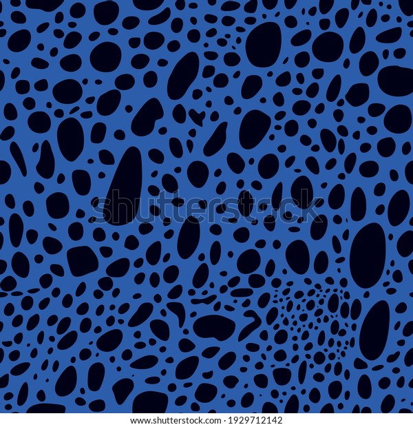 Seamless Black Spots On Blue Background Stock Vector (Royalty Free ...
