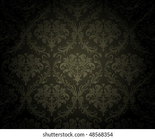 Seamless Black Wallpaper Background Vector Stock Vector (Royalty Free ...