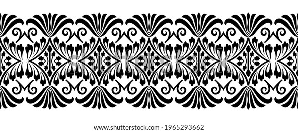 Seamless Black White Decorative Border Stock Vector (Royalty Free ...