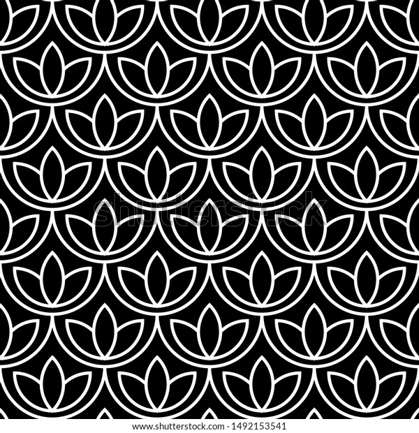 Seamless Black White Fish Scales Pattern Stock Vector (Royalty Free ...