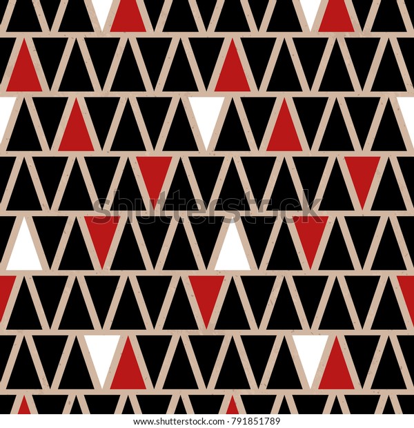 Seamless Black White Red Triangle Brown Stock Vector (Royalty Free ...