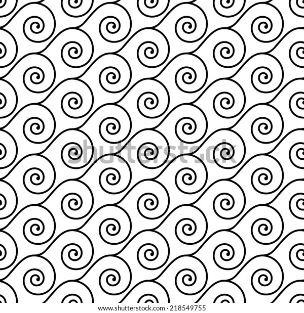 Seamless Black White Wave Swirl Vector Stock Vector (Royalty Free ...