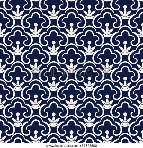 Seamless Blue Chinese Background Chinese Royal Stock Vector (Royalty ...